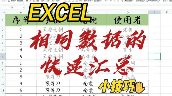 Office/WPS办公软件小技巧—快速汇总合计相同数据#职场干货 #