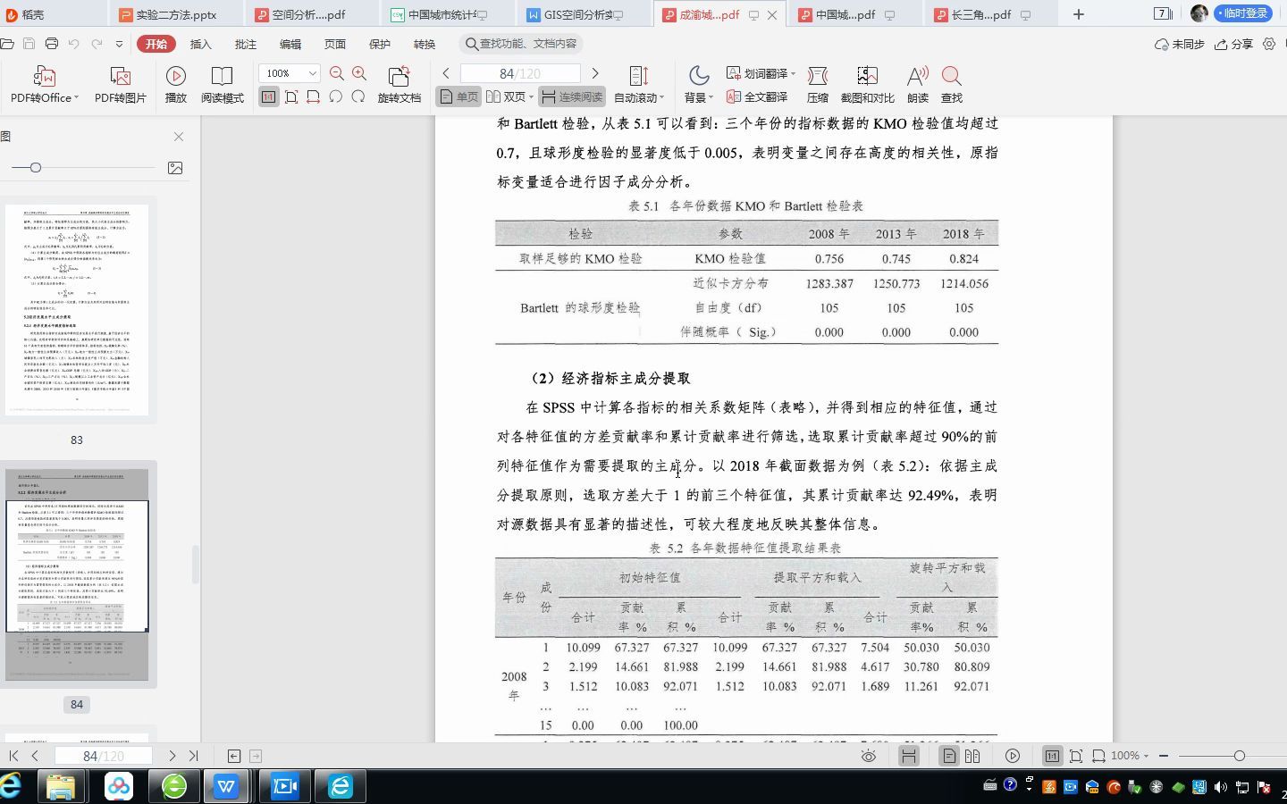 XXX地区经济发展水平主空间格局分析1—主成分分析