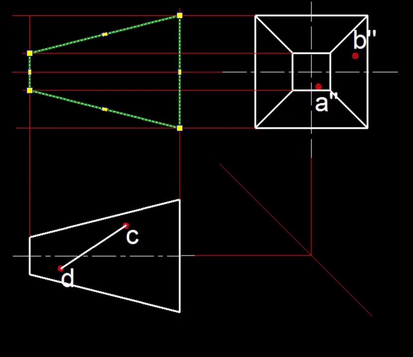 CAD机械制图,求几何体第三面投影
