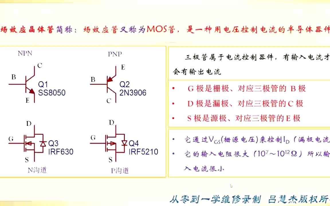 从零到一学维修:场效应管认识学习