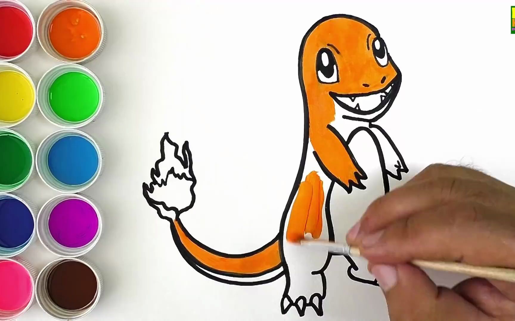 【水彩画】教你绘制和着色小火龙~超级简单的绘画,一看就会!