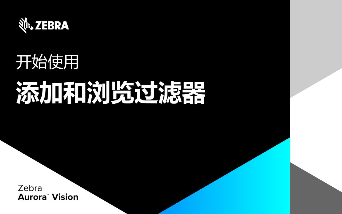 添加和浏览过滤器---斑马技术Aurora Vision视觉软件教程