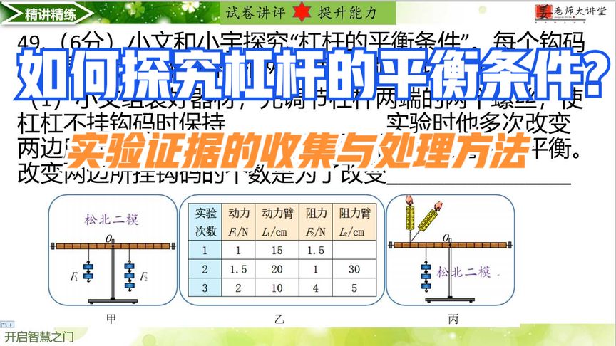 如何探究杠杆的平衡条件?实验证据的收集与处理方法研究