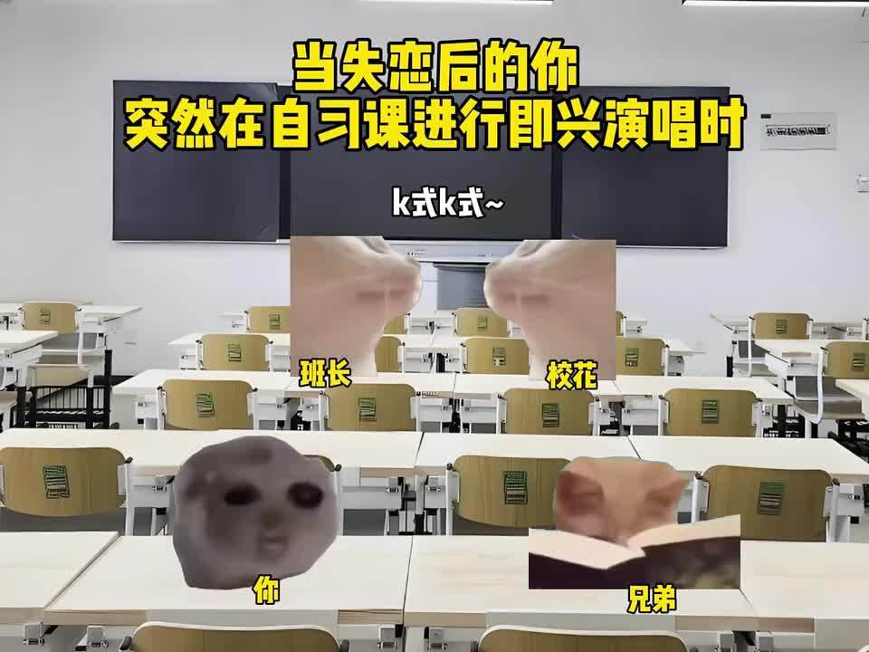 "当失恋后的你突然在自习课上进行即兴演唱时"