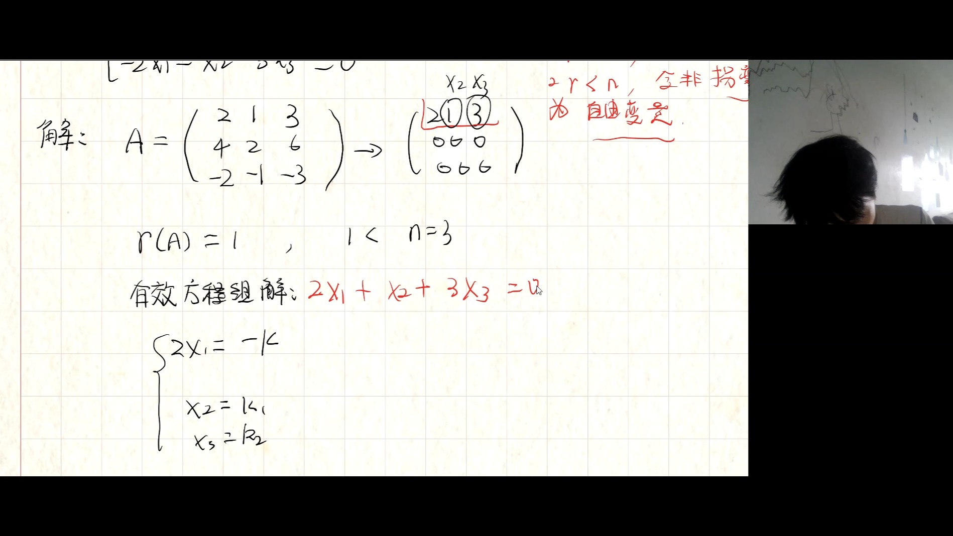 求齐次线性方程组的基础解系及其通解