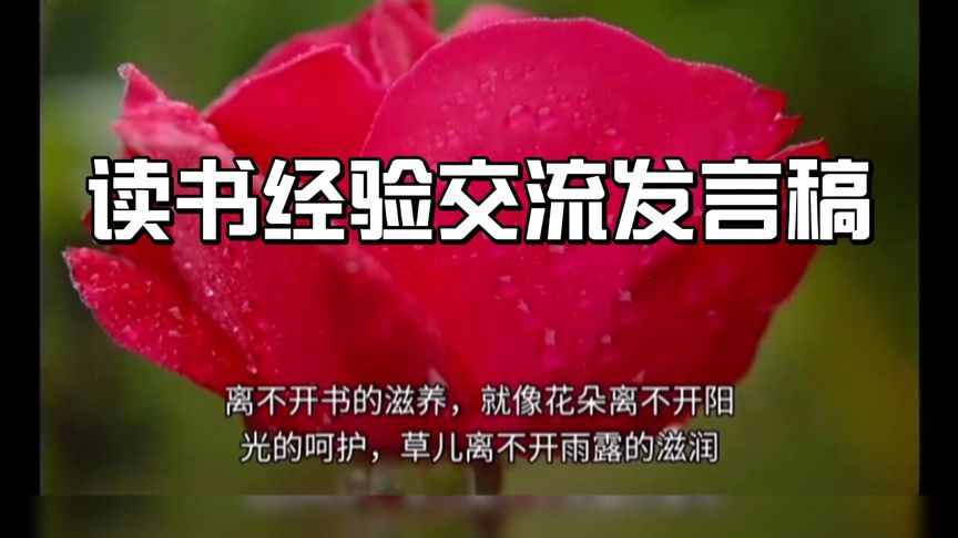 读书经验交流发言稿