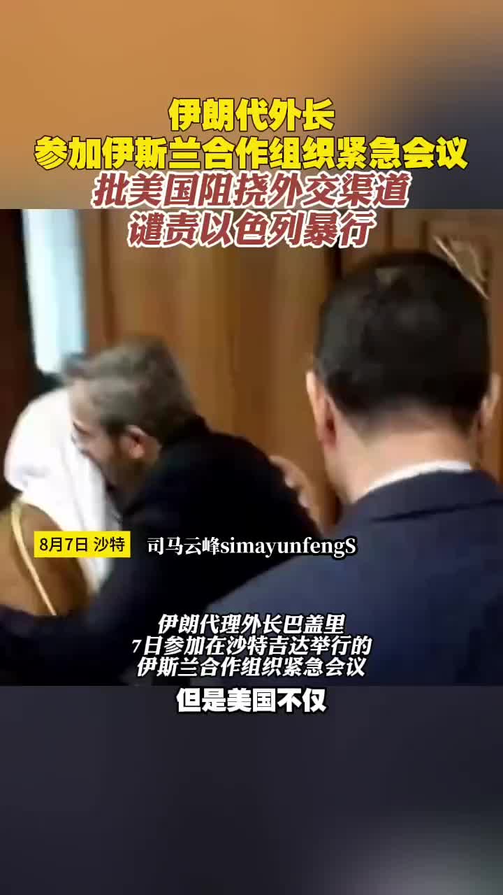 伊朗代外长参加伊斯兰合作组织紧急会议,批美国阻挠外交渠道谴责...