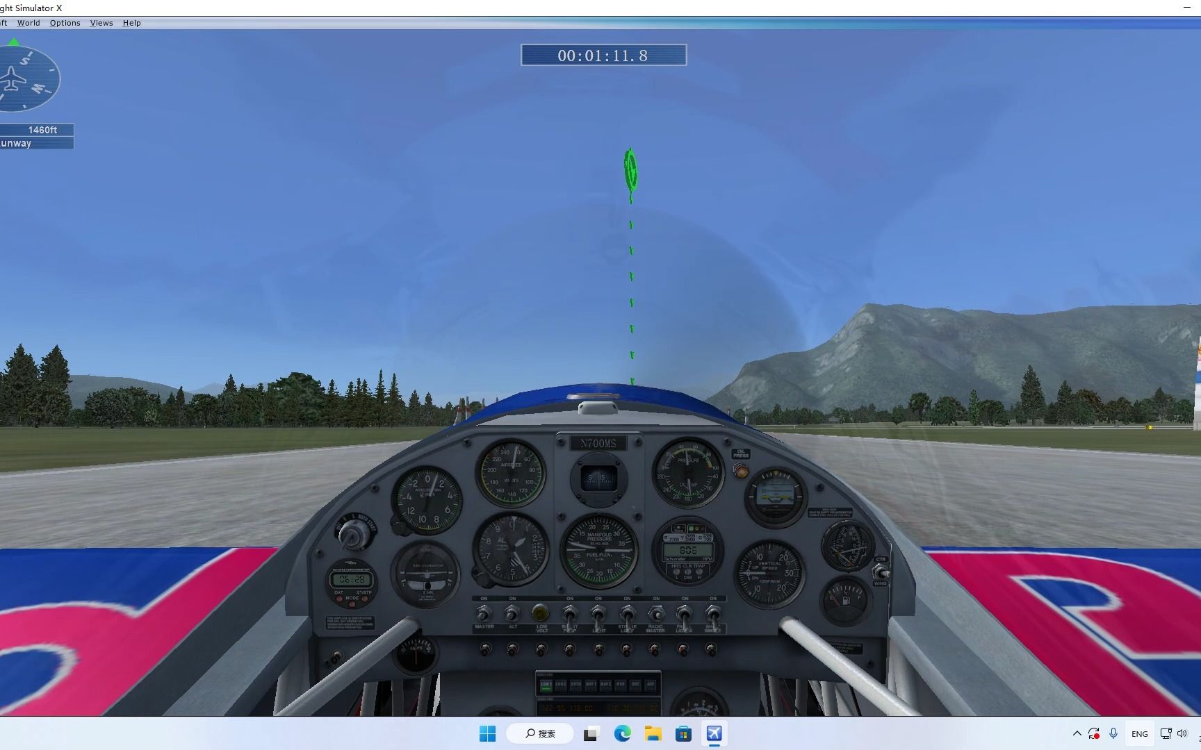 FSX【微软模拟飞行10】红牛穿越气柱(十门)1分11萌新