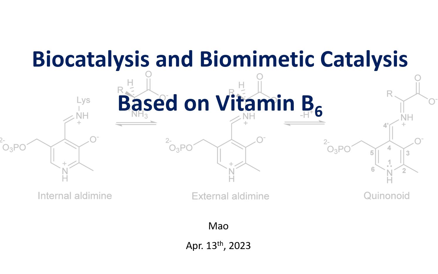 ...仿生催化反应【赵宝国老师及Andrew Buller老师工作】组会文献汇报