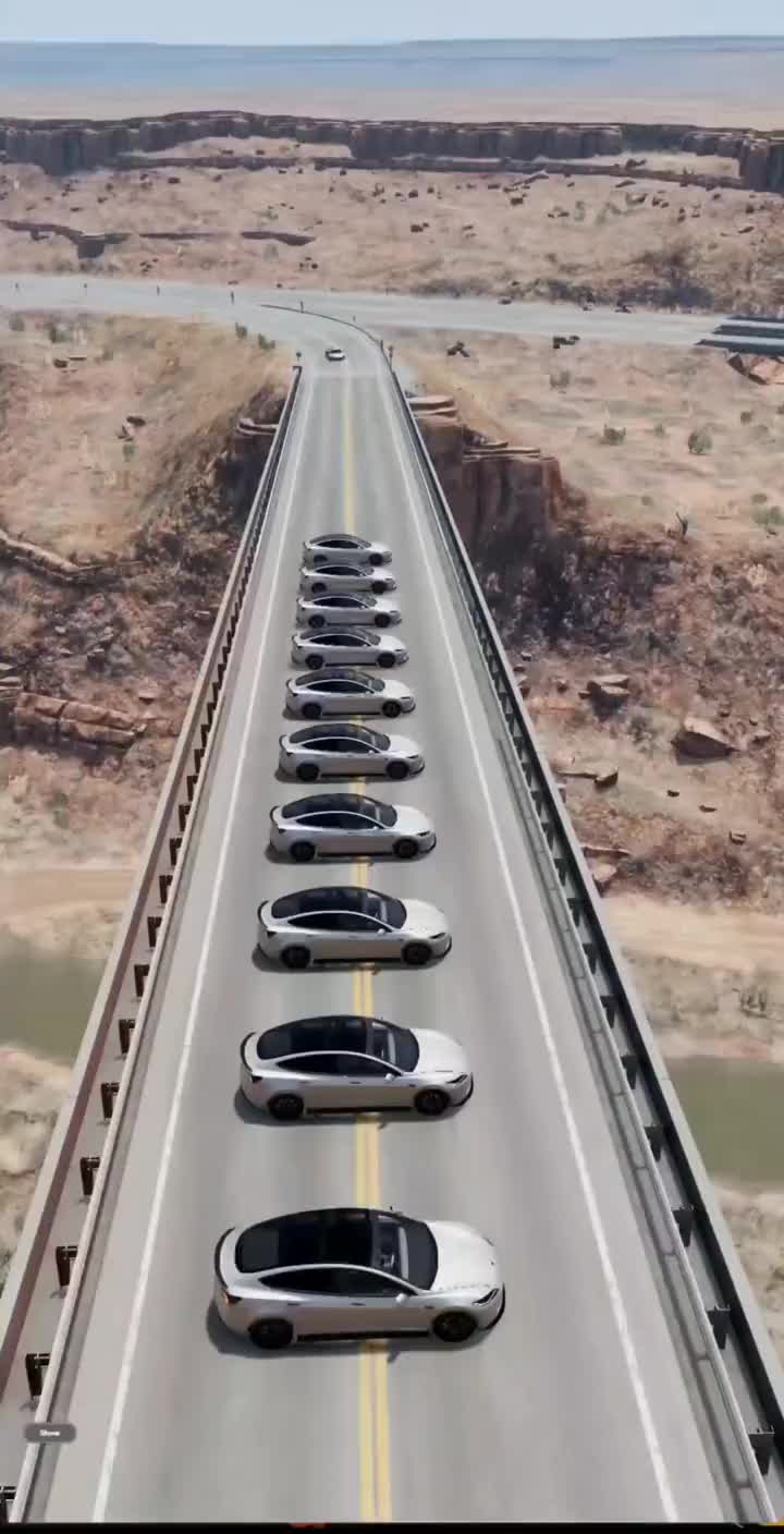 哪台车能通过10辆特斯拉#碰撞测试 #汽车测试 #车祸模拟器 #惊险...