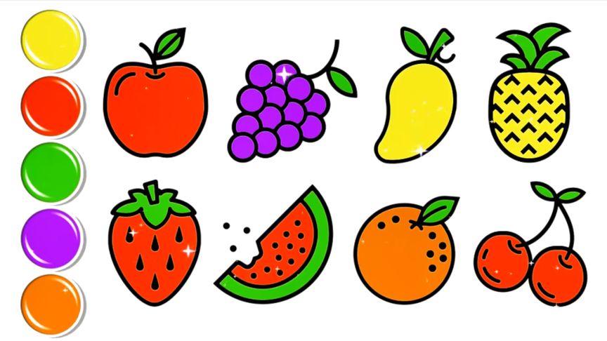 儿童创意简笔画,8种水果的画法,适合5到10岁的小朋友