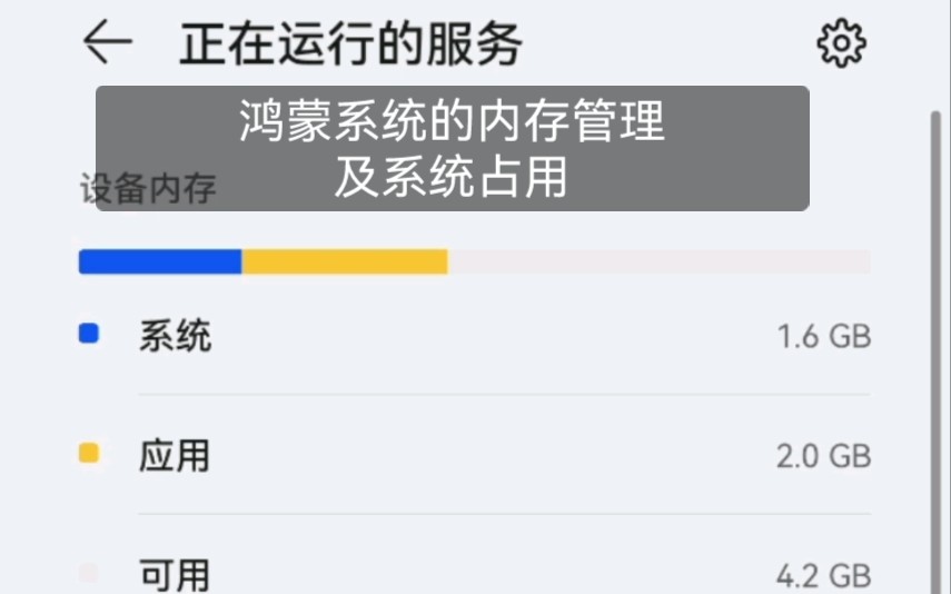 鸿蒙系统的内存管理及系统占用