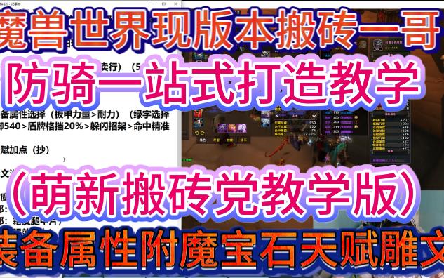 (全网最细)魔兽世界现版本(防骑一站式打造萌新教学)_网络游戏热门视频