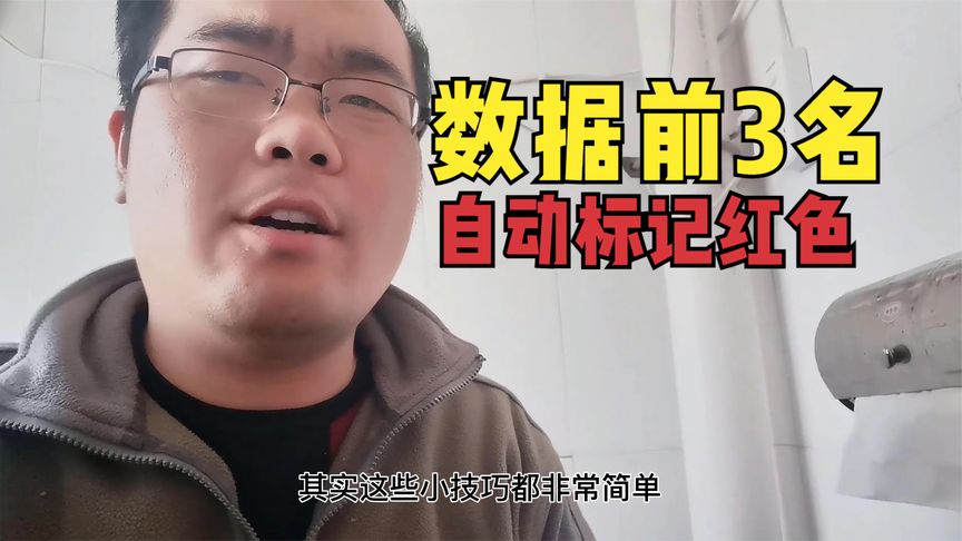 销售学Excel,前3名数字自动标记红色