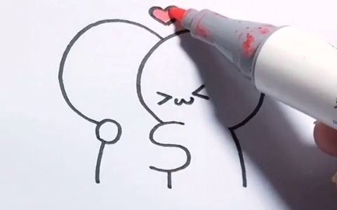 【简笔画】15秒教你画超可爱拥抱～超级简单!