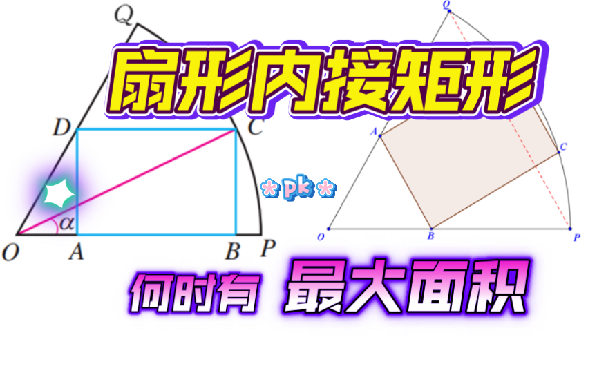 学三角函数肯定绕不过的问题 扇形中的内接矩形何时面积最大【未知...