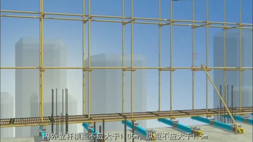 3D视频演示|施工现场悬挑式脚手架可视技术交底!