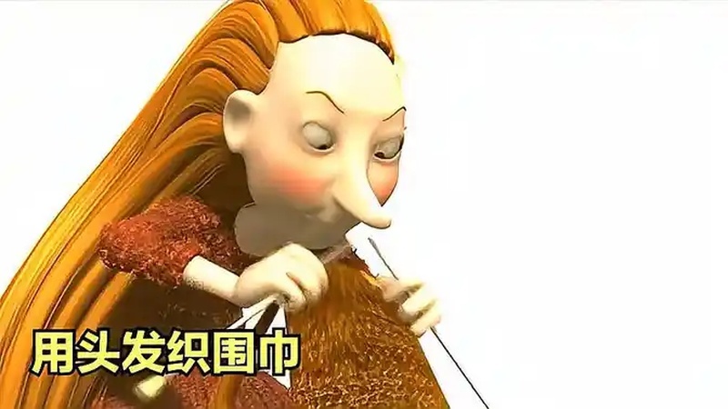 女人织围巾上瘾了停不下手,没毛线就用头发织,差点把命搭上