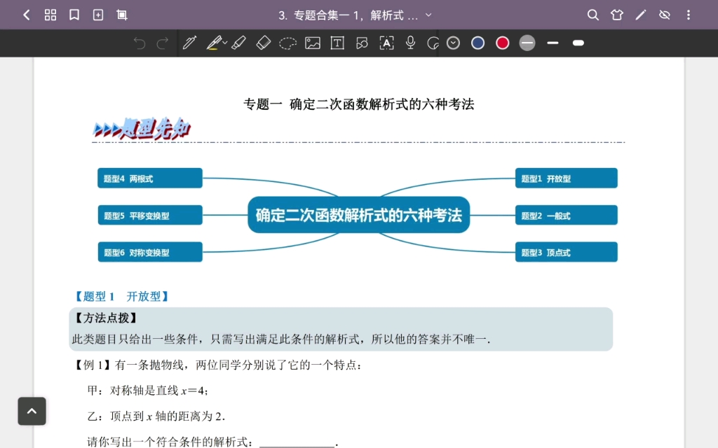 二次函数解析式6种考法总结