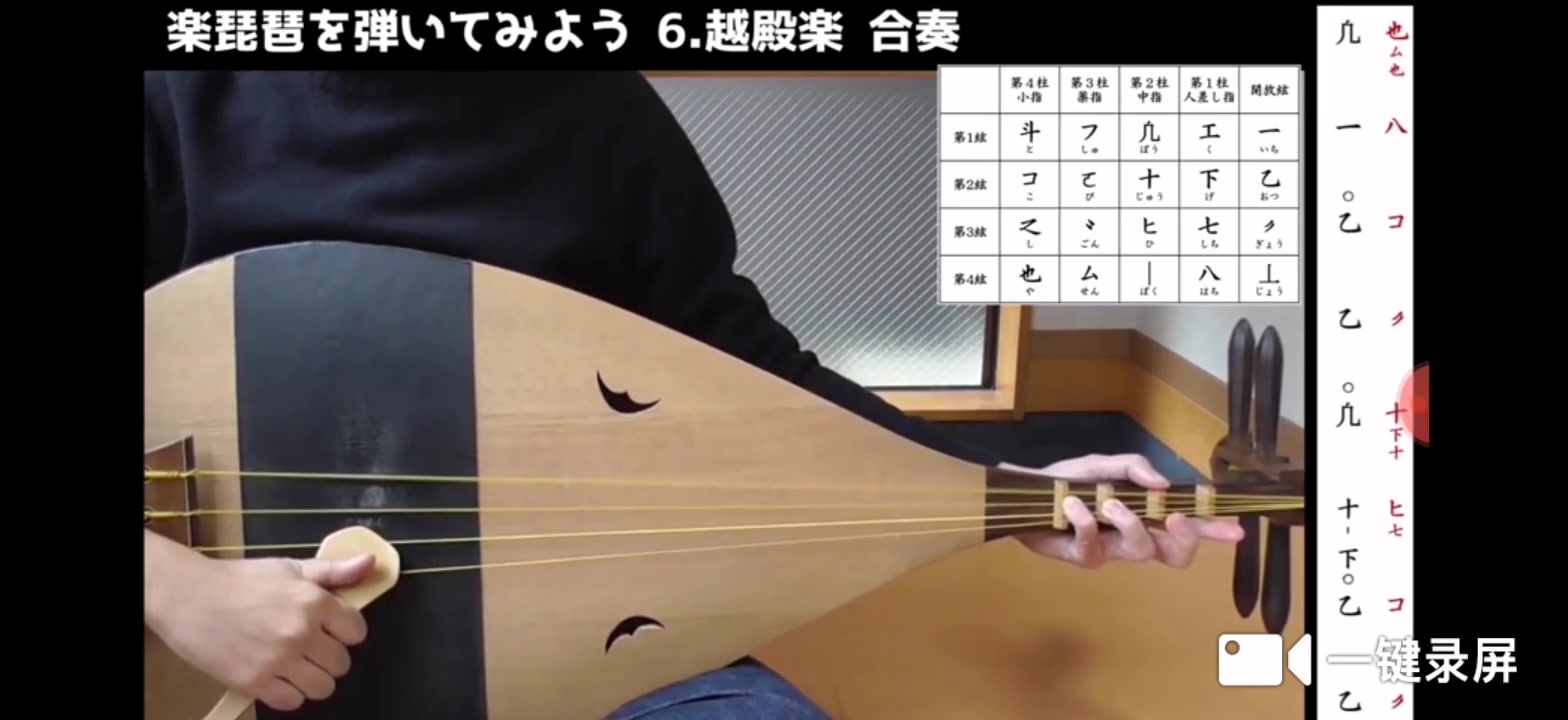 转载【雅乐】弹奏楽琵琶1(平调音取・越殿乐)【面向初学者】附谱