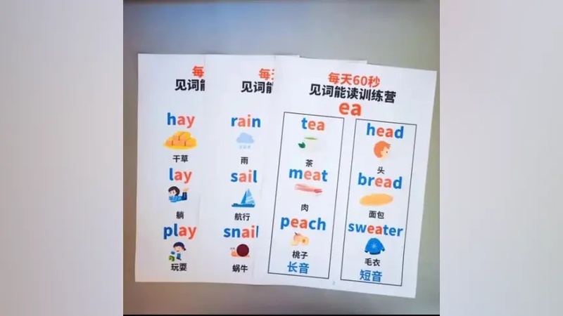 phonics自然拼读规则英语单词发音技巧儿童启蒙见词能读50页