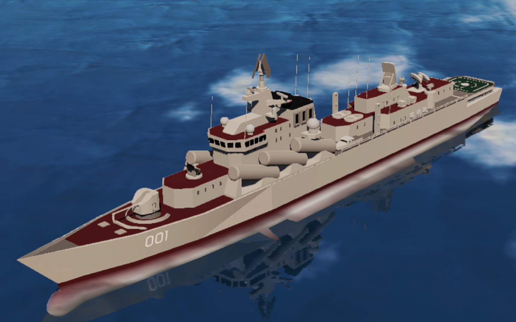 [简单飞机] 低仿苏系导弹驱逐舰_演示