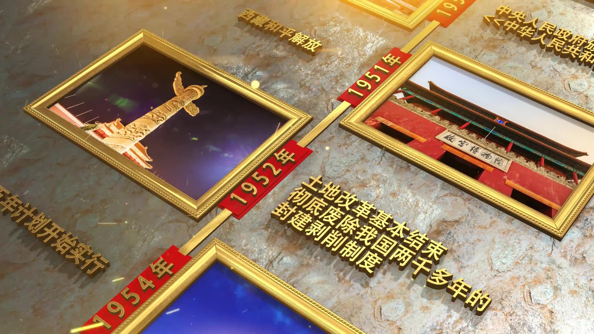 新中国成立历史事件时间轴图文展示AE模板