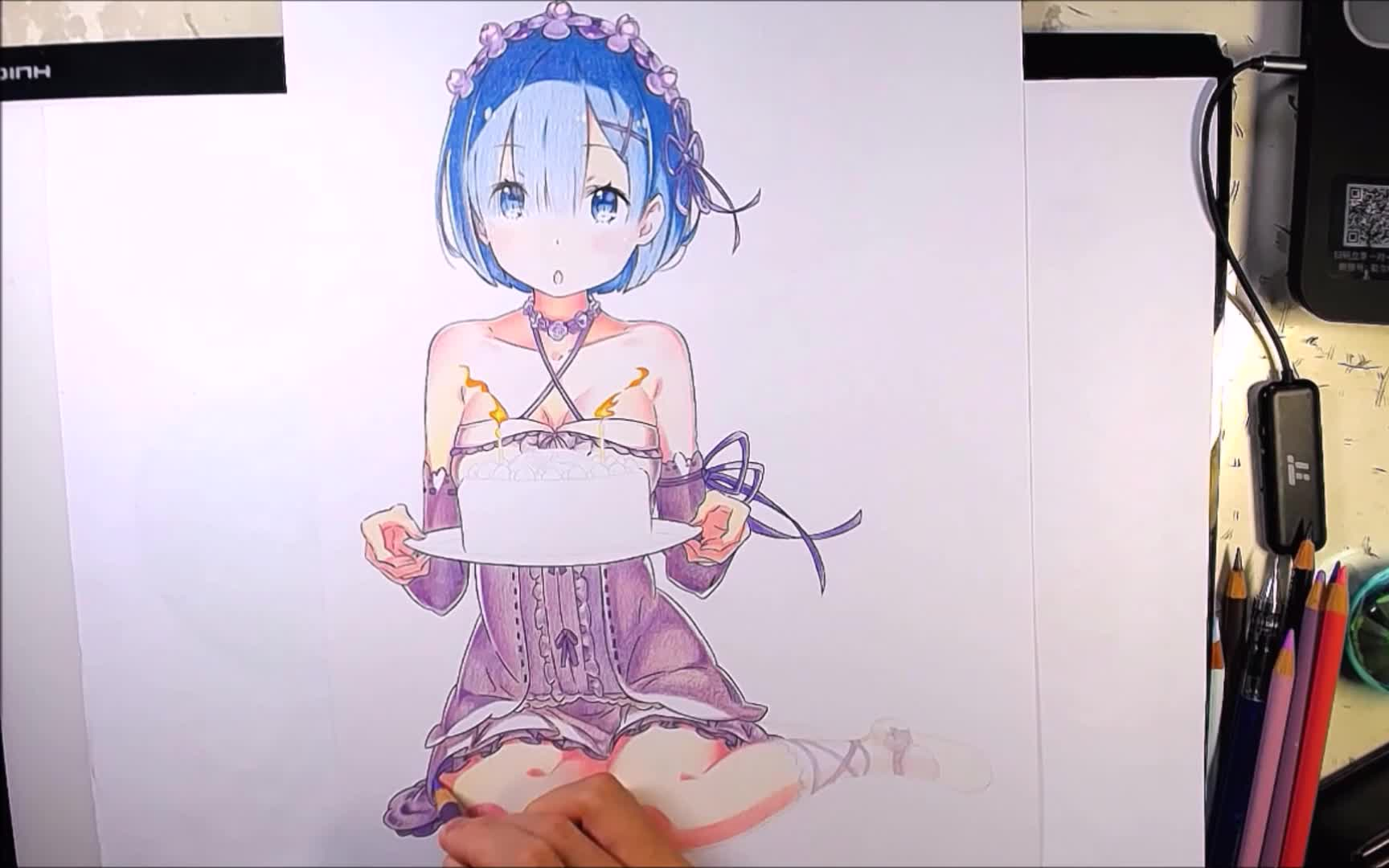 【BDR】用彩铅教你画一只蕾姆