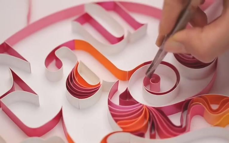 Yulia Brodskaya制作衍纸logo的过程