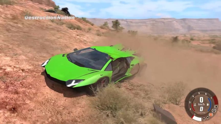 汽车模拟游戏:多辆车连环相撞事故