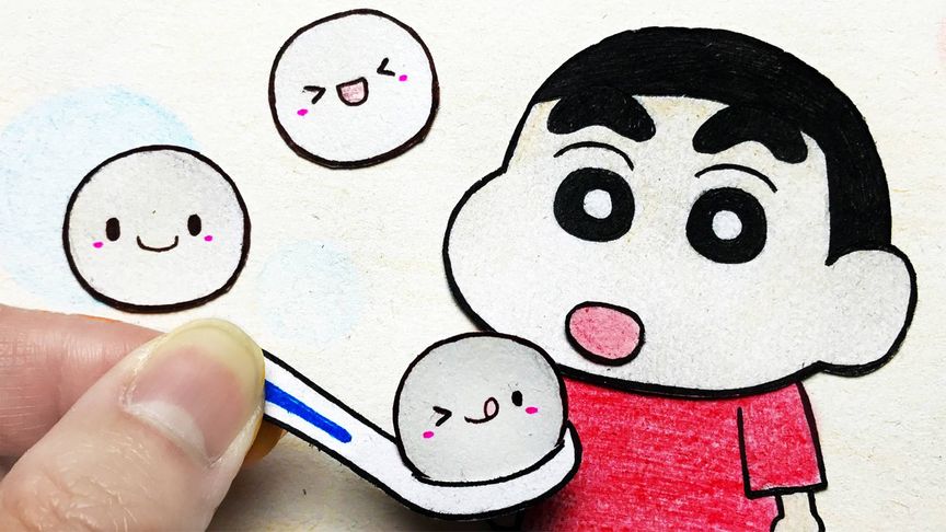 手绘定格动画:元宵节吃汤圆,蜡笔小新告诉你更多汤圆知识