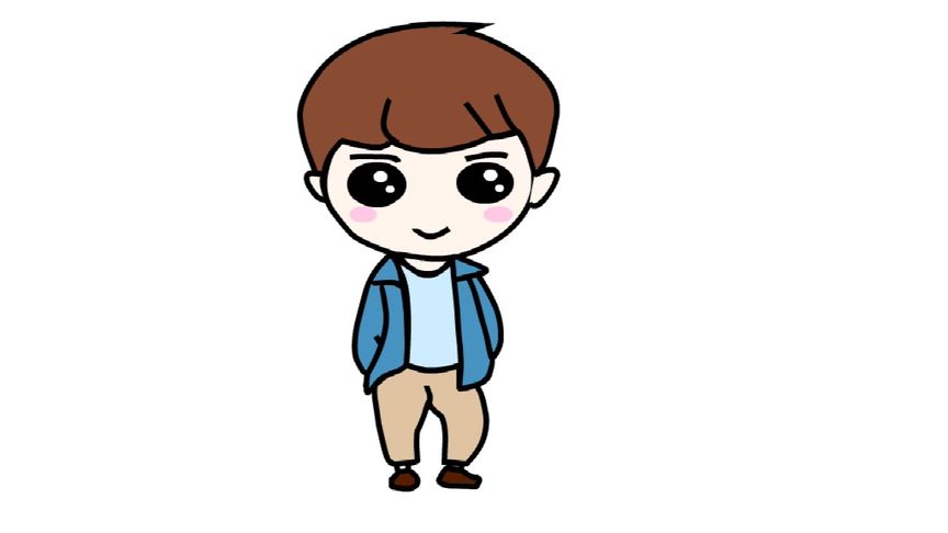 帅气的小男孩简笔画卡通人物帅哥简笔画教程儿童学画画美术绘画课