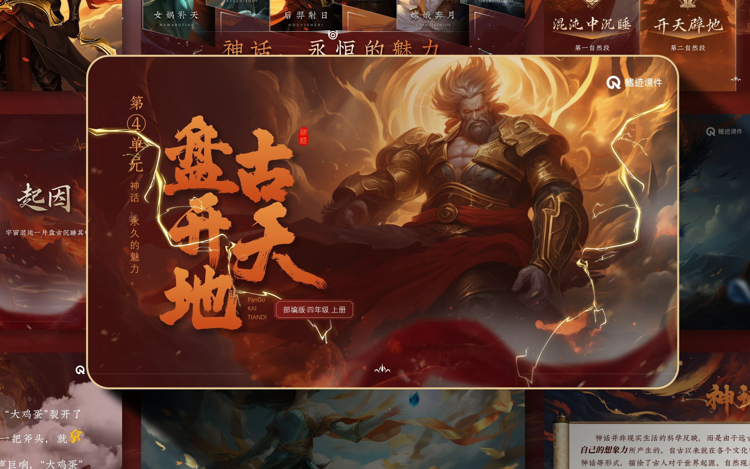 赞爆!PPT动画再现《盘古开天地》之公开课课件!