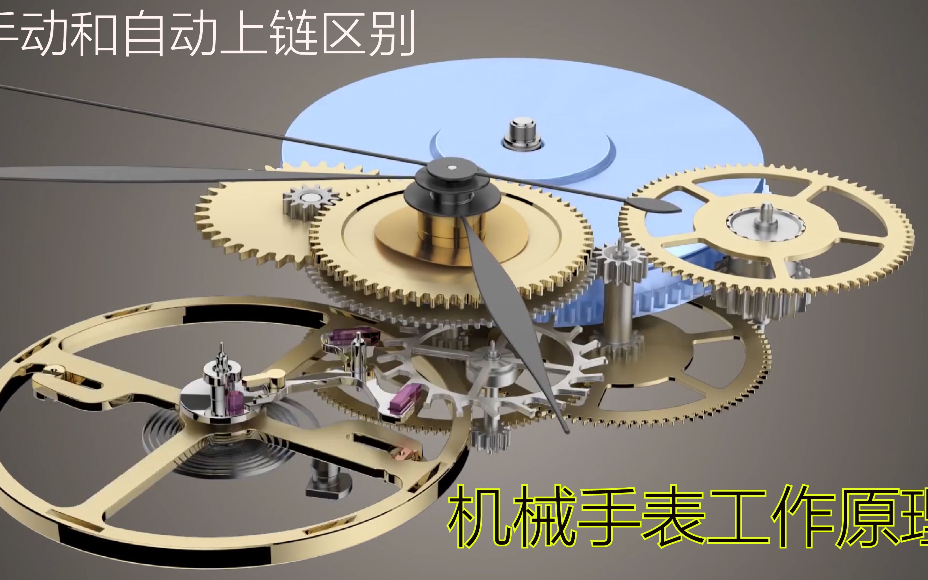 机械手表工作原理 动画详解 手动和自动上链的区别