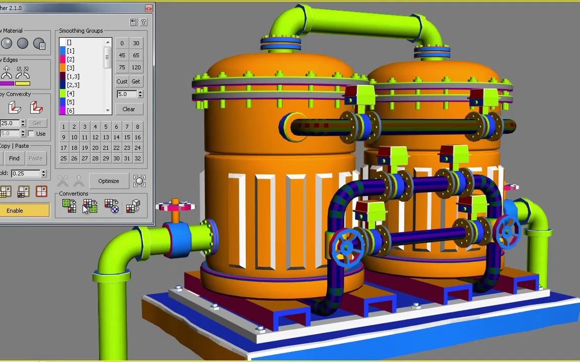 Polysmoother多边形平滑组管理3dsmax插件 演示视频 RRCG