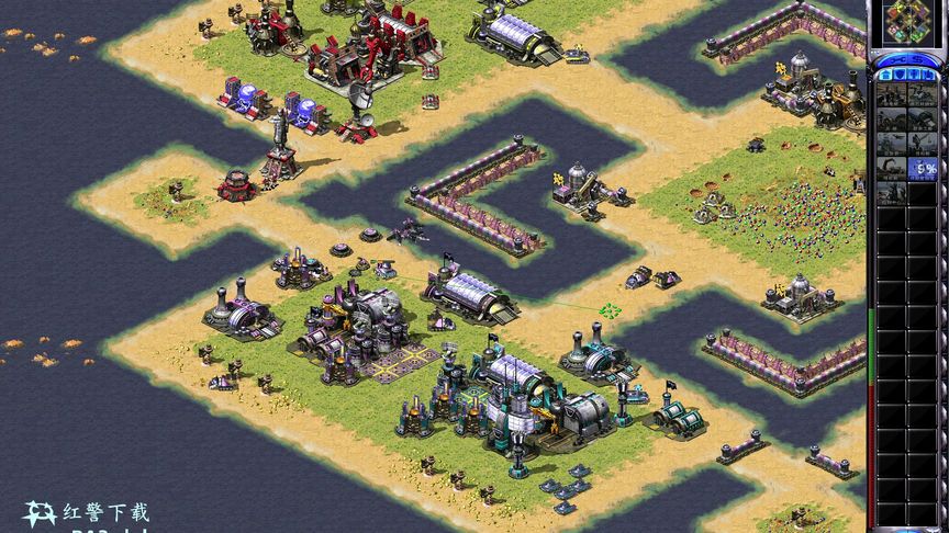 Win11系统全屏流畅玩红警小块地2v2v2,队友很给力#红色警戒