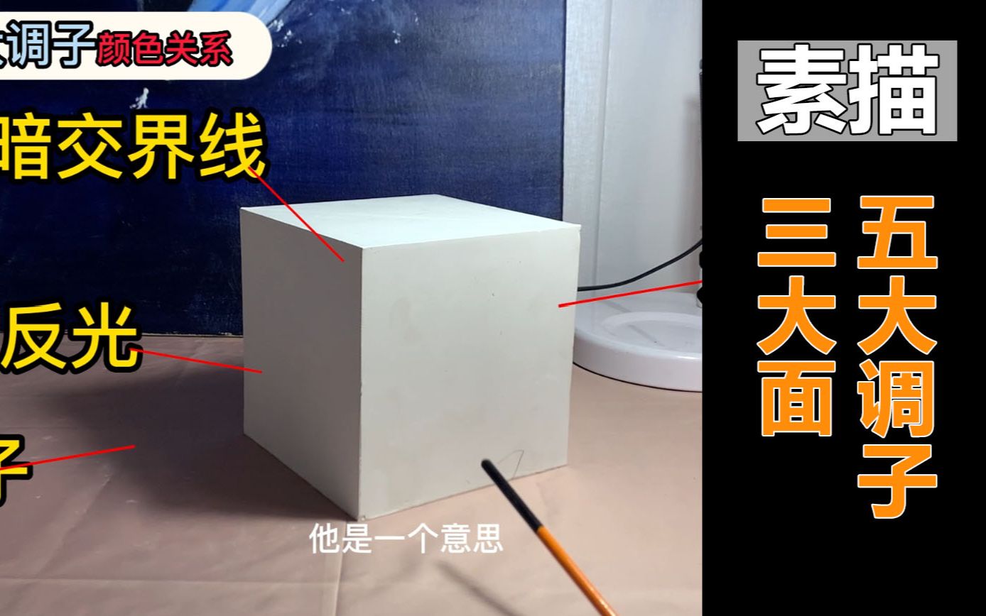 素描几何体专项- 三大面5大调子 -0基础教学