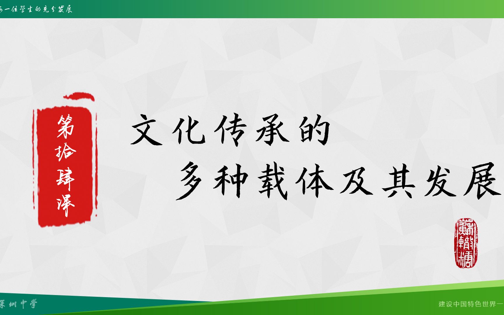 【历史选必三】 14 文化传承的多种载体及其发展