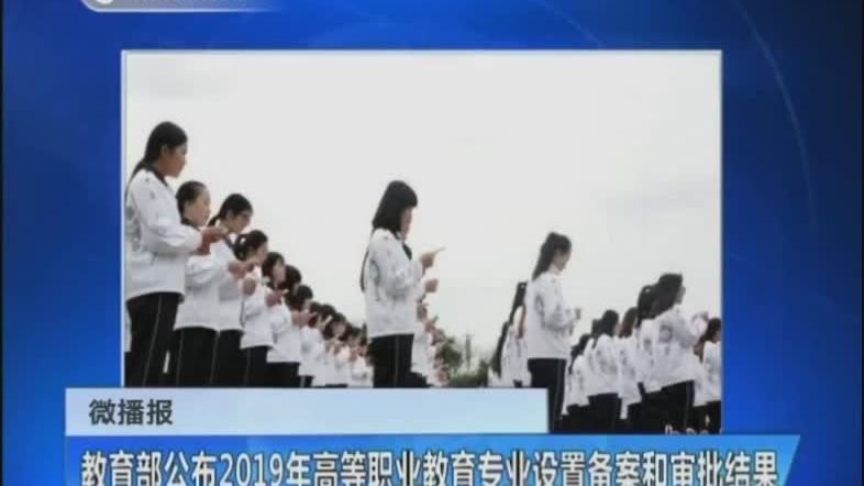 教育部公布2019年高等职业教育专业设备备案和审批结果
