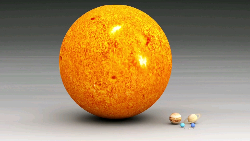 这才是太阳和八大行星的真实大小比例!