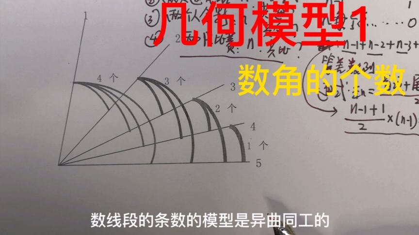 几何模型1一个角内多条射线利用不回头打枪法数角的个数
