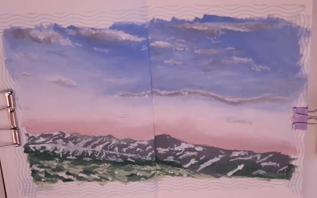〔Milkcloud〕如何用水粉画一幅清新的风景画/水粉画教程