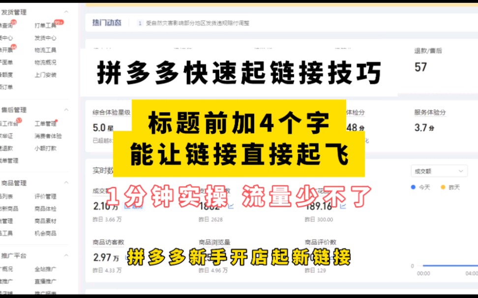 拼多多快速起链接技巧标题前加4个字能让链接直接起飞!