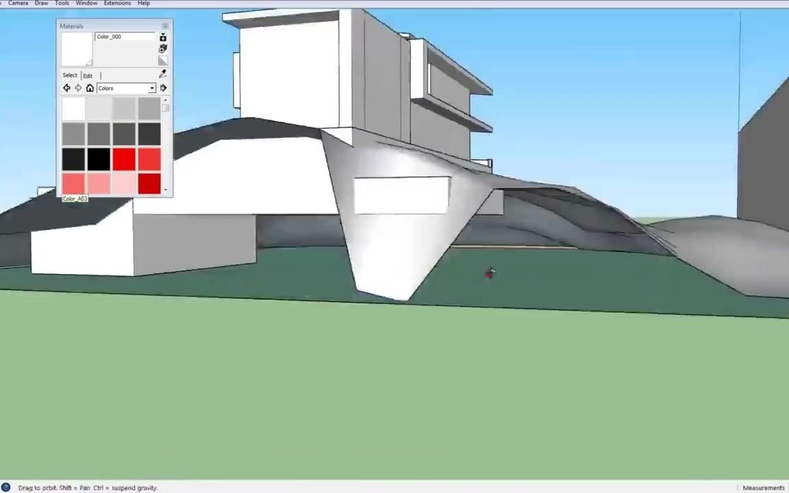 sketchup山顶度假别墅快速建模设计景观和周围环境设计