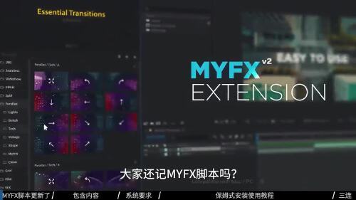 又更新了这款AE脚本,4500种无缝转场故障信号水墨文字预设MYFX