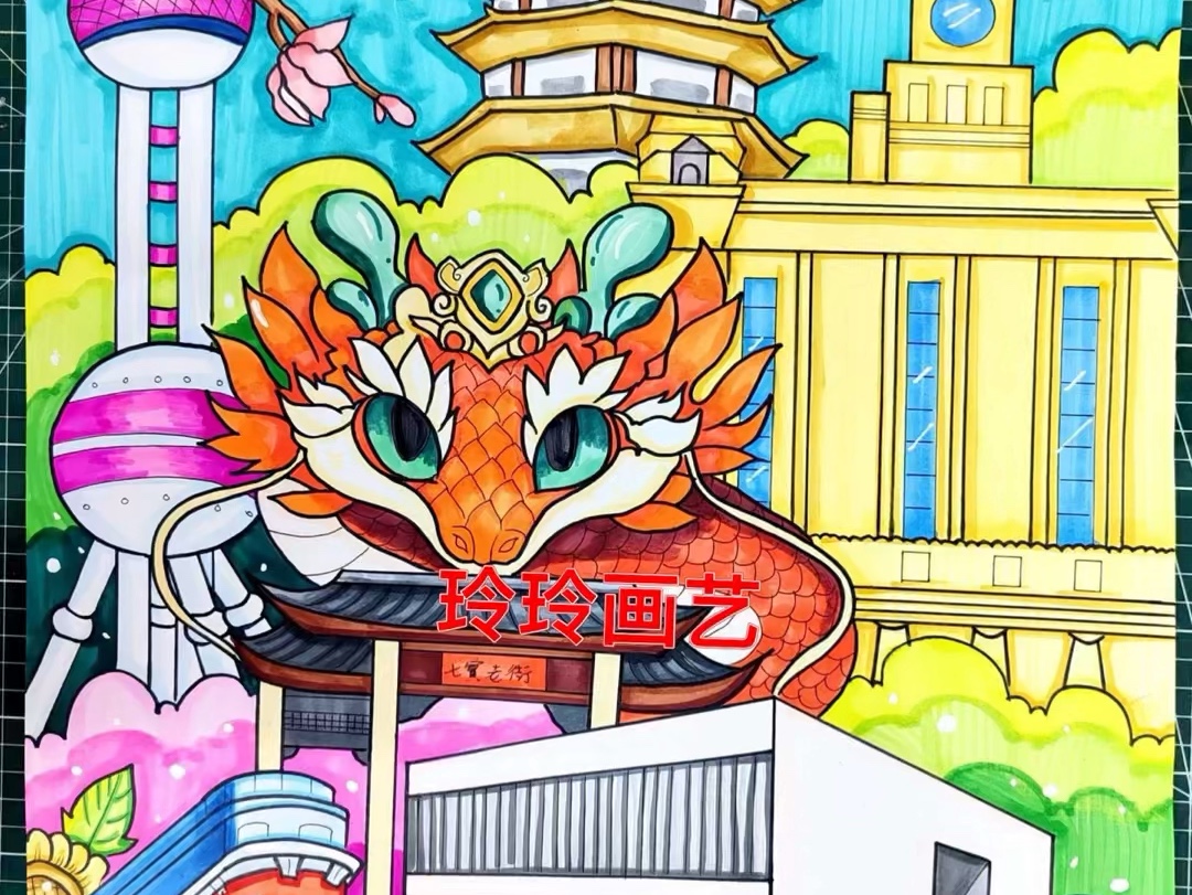 ...主题绘画儿童画手抄报蛇年大吉绘画#蛇年 #蛇年主题绘画 #蛇年邮票 ...