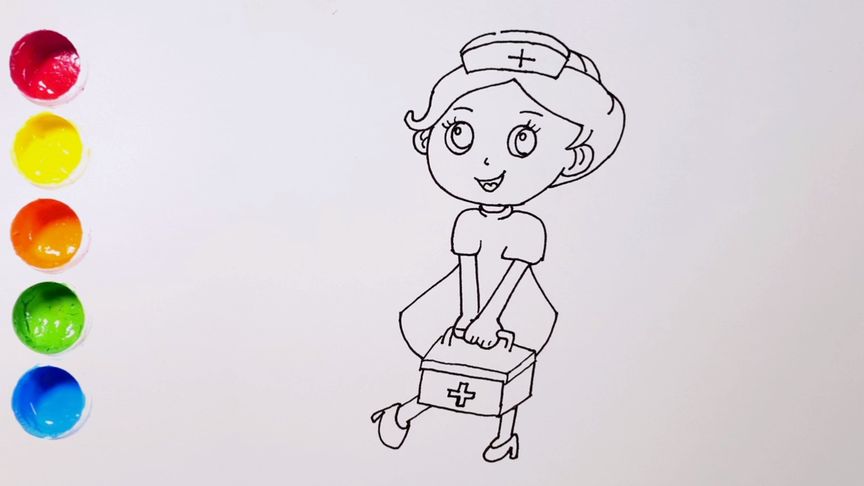 【彩虹简笔画】儿童简笔画护士教程,向白衣天使致敬!