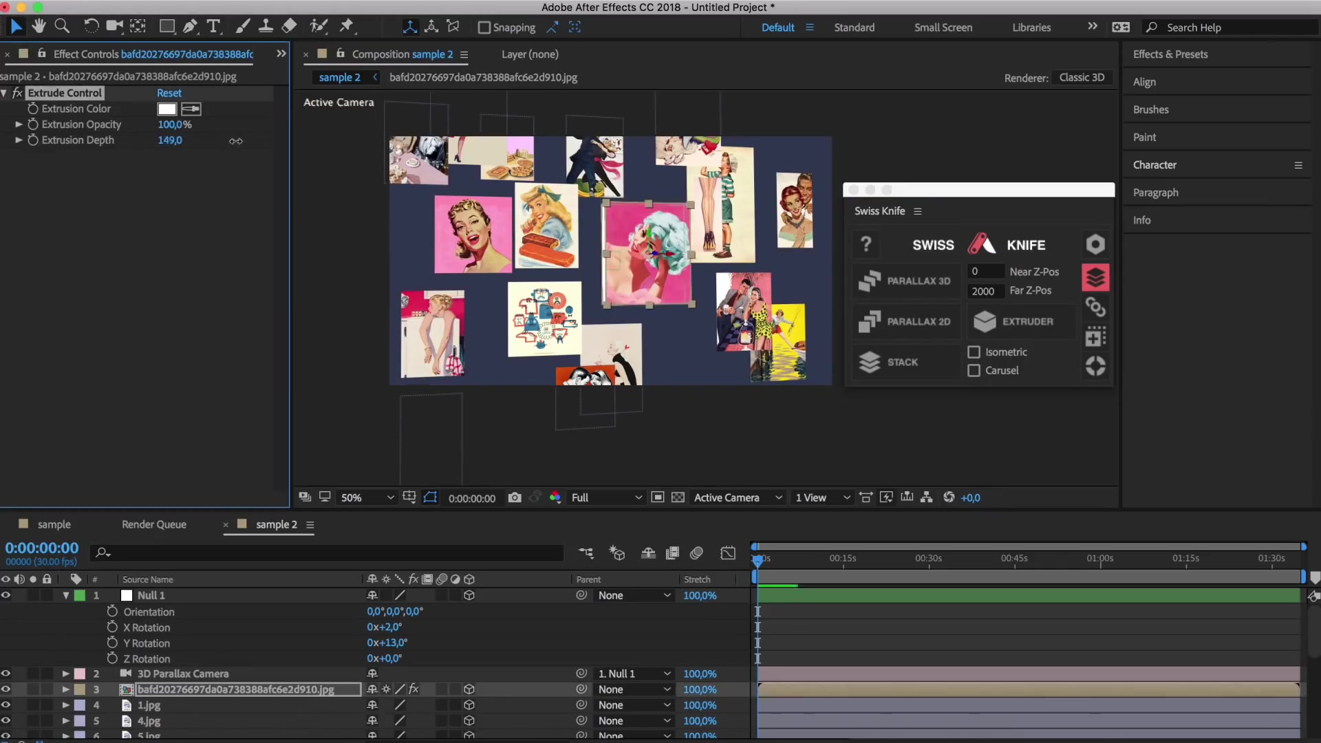 ...视差/交互/图层替换MG动画制作神器AEscripts Swiss Knife 使用教程