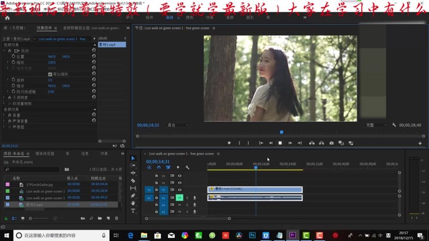 PR第15课 快动作和慢动作使用 pr cc2019零基础教程 学就学最新版