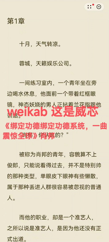 《绑定功德绑定功德系统,一曲震惊全球》肖邦小说第1章十月,天气转凉...